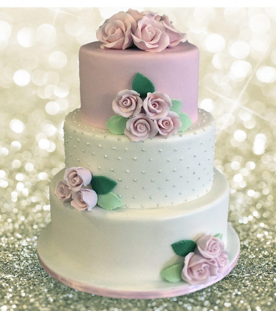 Rose Wedding Cake - Red Rose Bakery